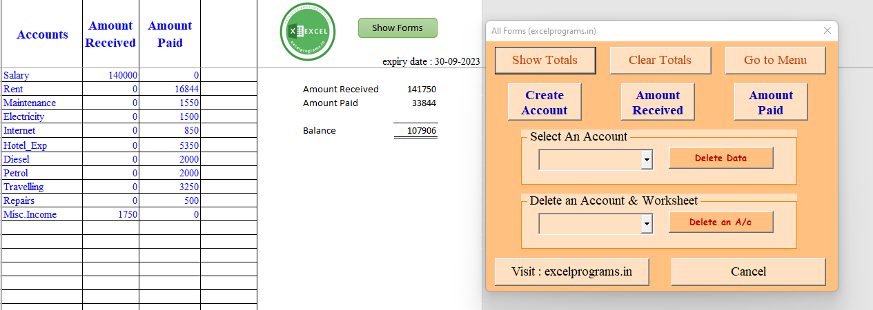 Cash Book – Excel Programs 4U